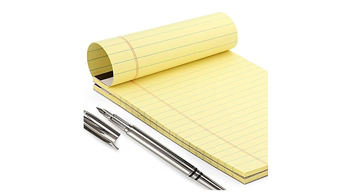 Emraw Yellow Legal Pads - Pack of 3, 50 Sheets, Micro Perforated Edges