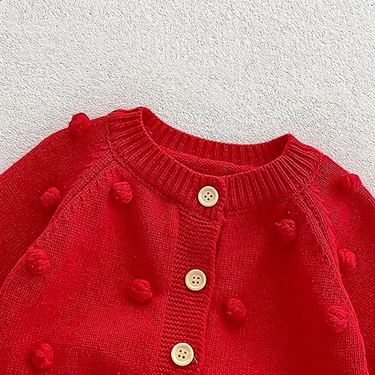 Unisex Baby Sweatshirt Waffle Knit Baby Clothes Warm Solid Color Long Sleeve Fall Winter Clothes Reindeer Shirt