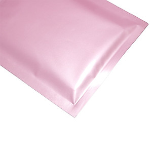 100 Double-Sided Glossy Pink Flat Foil Zip Top Sample Food Safe Packaging Powdered Storage Bags (3oz, Glossy Pink)