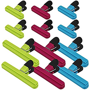 SUNMALL Chip Bag Clips, 12 Pack Heavy Duty Food Clips, Assorted Colors Bag Clips for Food Storage for Coffee, Bread Bags, Snack Bags and Food Bags