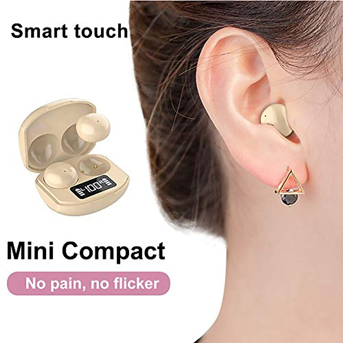 #t0S370 Bluetooth 5 0 Wireless Girl Fashion Sports Earbuds Mini Twins Earphone Mic