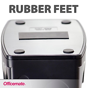 Officemate Recycled 2-in-1 Heavy Duty Tape Dispenser, 1" and 3" Cores, Black (96690)