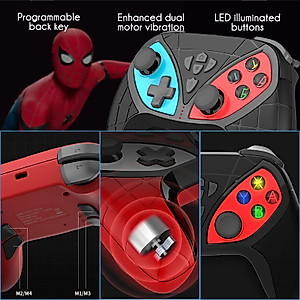 Switch Controllers, Wireless Controller for Nintendo Switch/Lite/OLED Controller with a Mouse Touch Feeling on Back Buttons, Extra Switch Pro Controller with Wake-up,Programmable, Turbo Function (Black)
