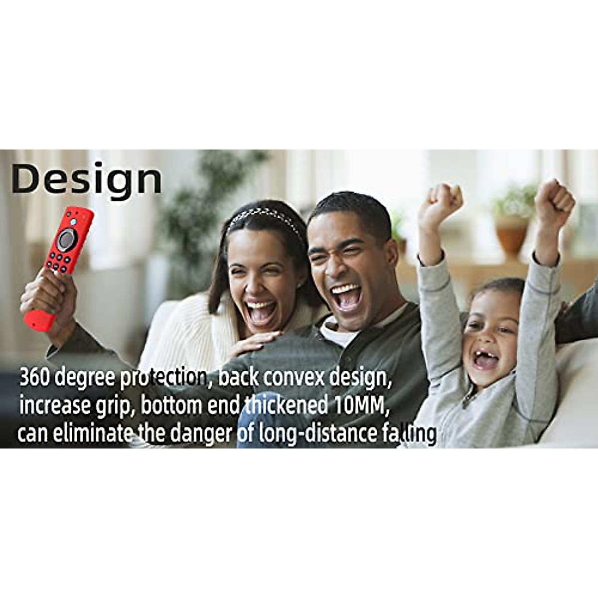 Remote Cover for TV Stick (3rd Gen) TV Stick 4k&4K Max (2021 Release) Silicone Protective Cover Shockproof Remote Control Glove with Lanyard(Black)