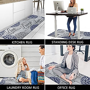 Homcomoda Kitchen Rugs Sets of 2 Non Slip Kitchen Mats for Floor Waterproof Kitchen Rugs and Mats Anti-Fatigue Standing Mats for Kitchen Work Station Sink Laundry.