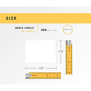 HOUSELABELS Compatible DYMO 30324 Media Labels (2-1/8" x 2-3/4") Compatible with Rollo, Some DYMO LW Printers, 6 Rolls /2400 Labels