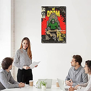MF Doom Poster Home Decor Rapper Posters Hd Canvas Music Wall Art Hanging Picture Print Living Room Bedroom Decorative Painting (C,12x18in Unframe)