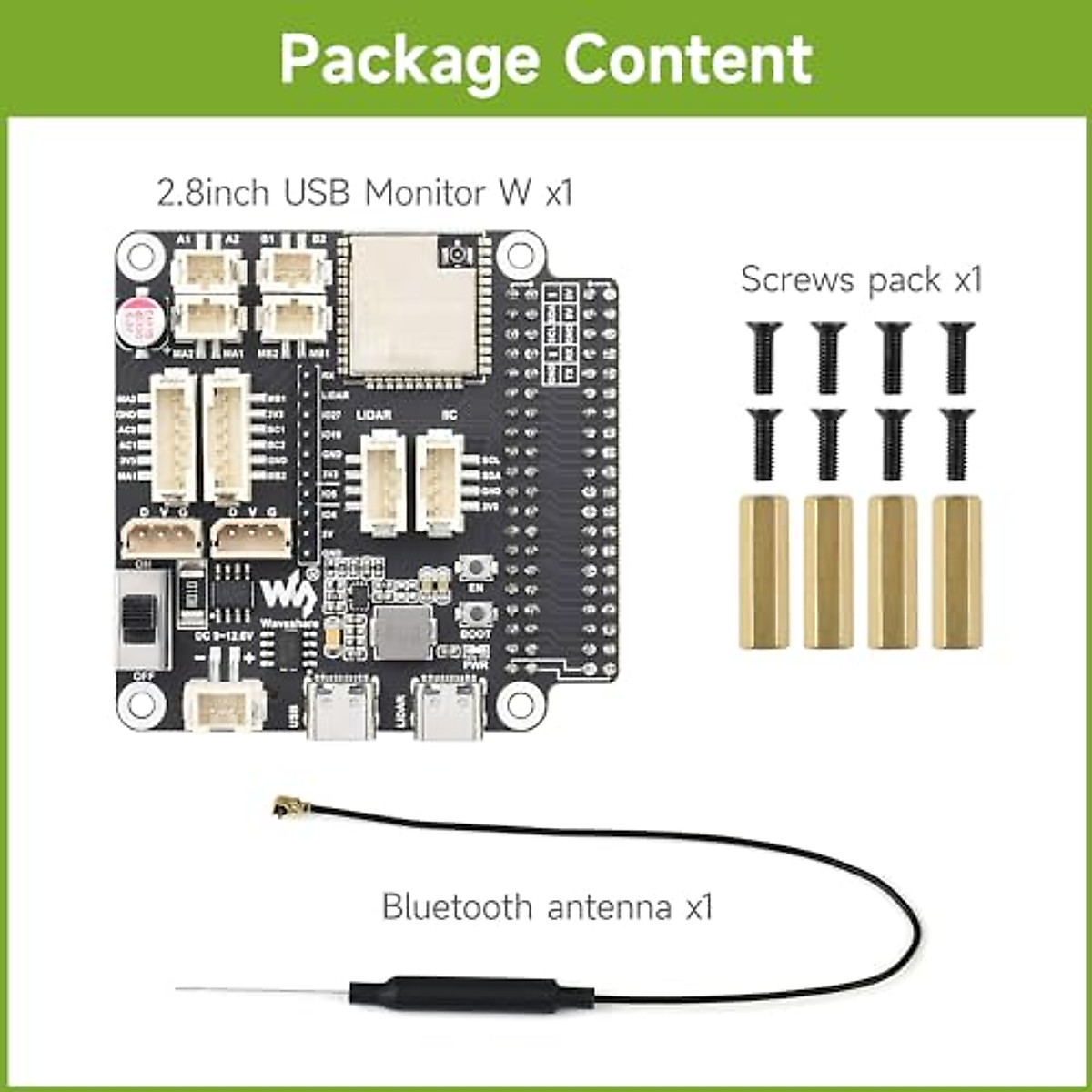 Waveshare General Driver Board for Robots, Compatible with Raspberry Pi and Jetson Nano, Based On ESP32, Multi-Functional, Supports WiFi, and ESP-Now Communications