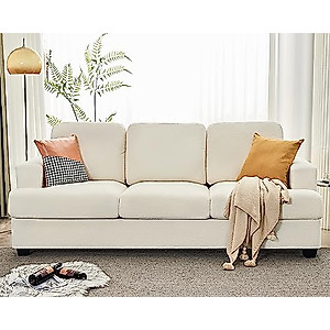 VanAcc 89" Sofa, Comfy Sofa Couch with Extra Deep Seats, Modern Sofa- 3 Seater Sofa, Couch for Living Room Apartment Lounge, Offwhite Bouclé