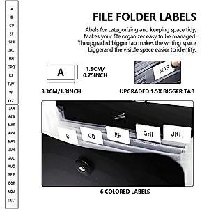Vertical File Folder Expanding Accordion Folder with 7 Pockets Multi Pocket File Organizer A4 Letter Size for Easy Backpack Access(2 Pack Black)