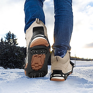 Ice Cleats for Shoes and Boots,Walk Traction Cleats Crampons for Walking on Snow and Ice Anti Slip Ice Shoes Grippers Snow Cleats for Men Women Winter Hiking Climbing