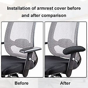 Betinyar 4 Pieces Removable Office Chair Armrest Slipcovers, Elastic Office Chair Arm Covers, Washable Office Chair Armrest Cover Pads, Stretch Armrest Cover (Black)