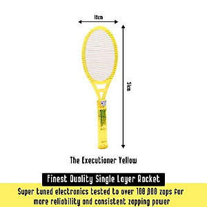 The Executioner Fly Killer Mosquito Swatter Racket Wasp Bug Zapper Indoor Outdoor (Yellow)