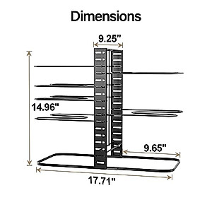 Pantasia Pots and Pans Organizer - [Truly Balanced, 8-Tier Adjustable] Pots and Pans Rack Organizer for Cabinet, Frying pan, Bakeware, Lid, Dishes, Kitchen Organizers and Storage