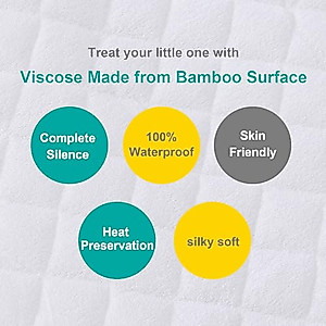Waterproof Bassinet Mattress Pad Cover Compatible with Chicco LullaGo Anywhere Portable Bassinet, 2 Pack, Ultra Soft Viscose Made from Bamboo Terry Surface