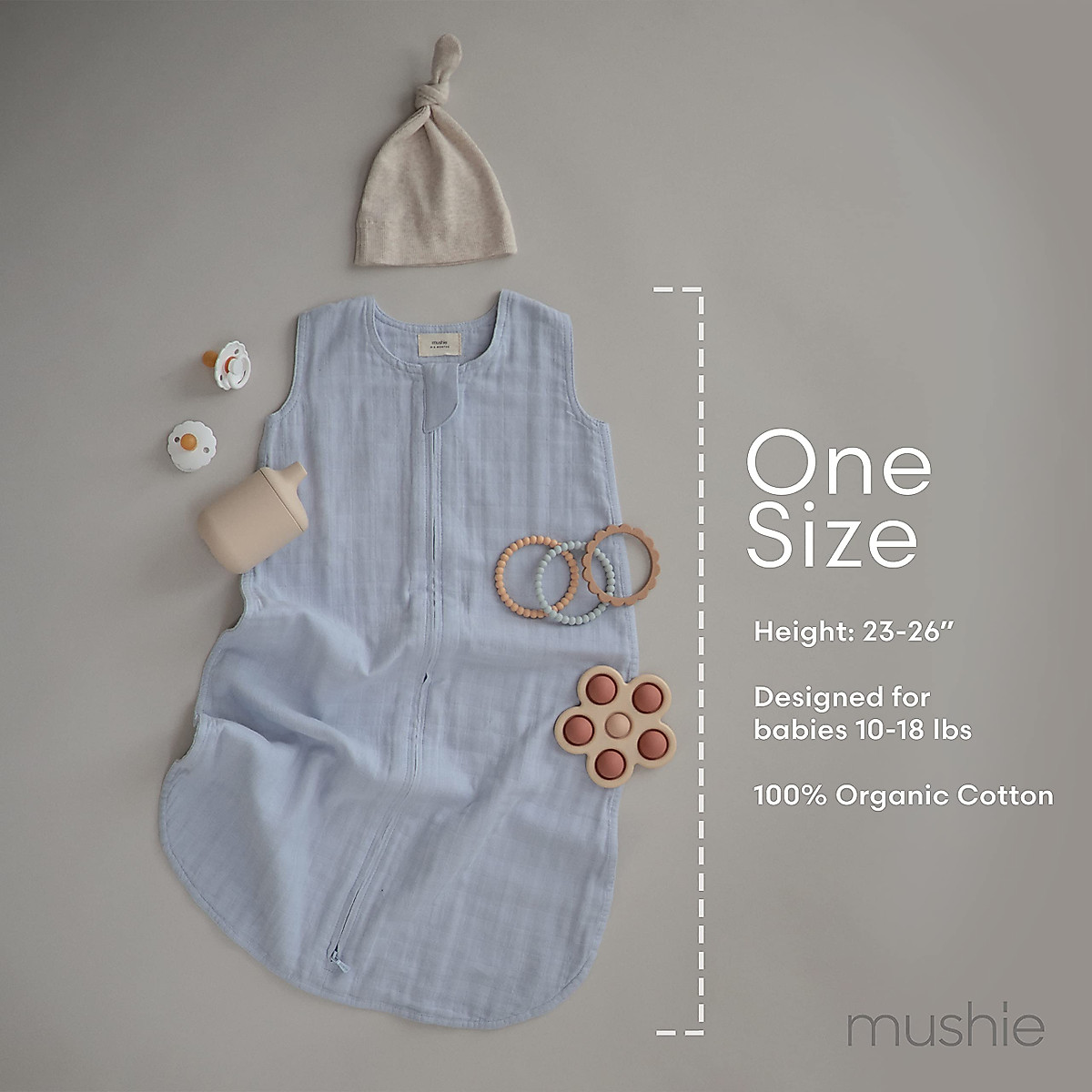 mushie Baby Wearable Blanket | 100% Organic Cotton Muslin | Sleeping Bag For Infants (Roman Green)