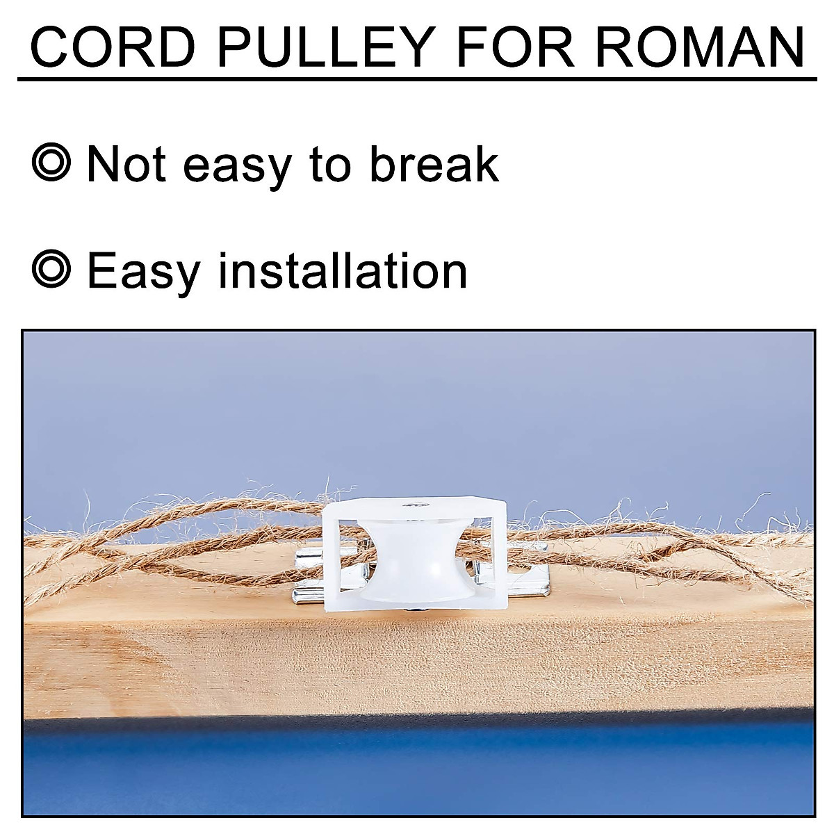 Jetec 4 Pieces Roman Shade Cord Pulley Small Plastic Cord Lock for Roman Pleated and Australian Shades