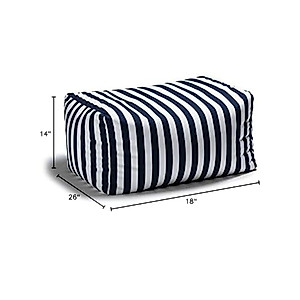 Jaxx Leon Outdoor Bean Bag Ottoman, Navy Stripes