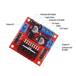 AITRIP 2PCS L298N Motor Drive Controller Board Stepper Motor Control Module Dual H-Bridge with 4 sets DC Motor and Smart Car Wheel Compatible with Arduino