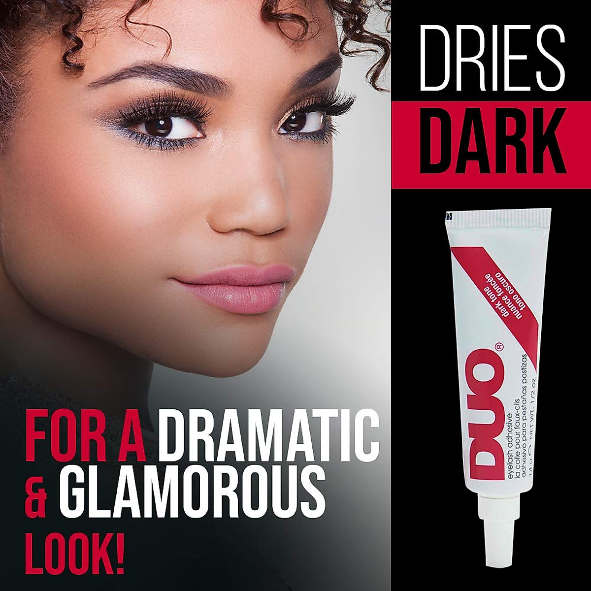 DUO Strip Lash Adhesive Dark Tone for False Strip Eyelash, 0.5 oz, 1-Pack