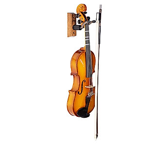 String Swing Hardwood Home & Studio Violin Hanger Wall Mount - for Small Violins and Violas - Black Walnut