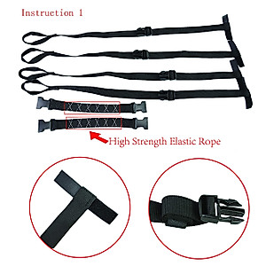 WILD HEART Quick install and remove straps 4+2 heavy duty straps (black straps)