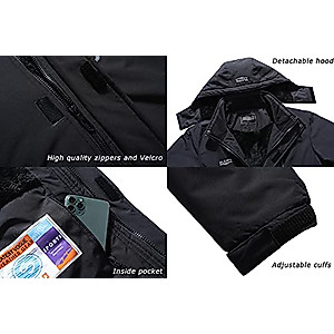 DLGJPA Men's Mountain Waterproof Ski Jacket Hooded Windbreakers Windproof Raincoat Winter Warm Snow Coat
