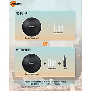 GalSports Yoga Ball Exercise Ball for Working Out, Anti-Burst and Slip Resistant Stability Ball, Swiss Ball for Physical Therapy, Balance Ball Chair, Home Gym Fitness