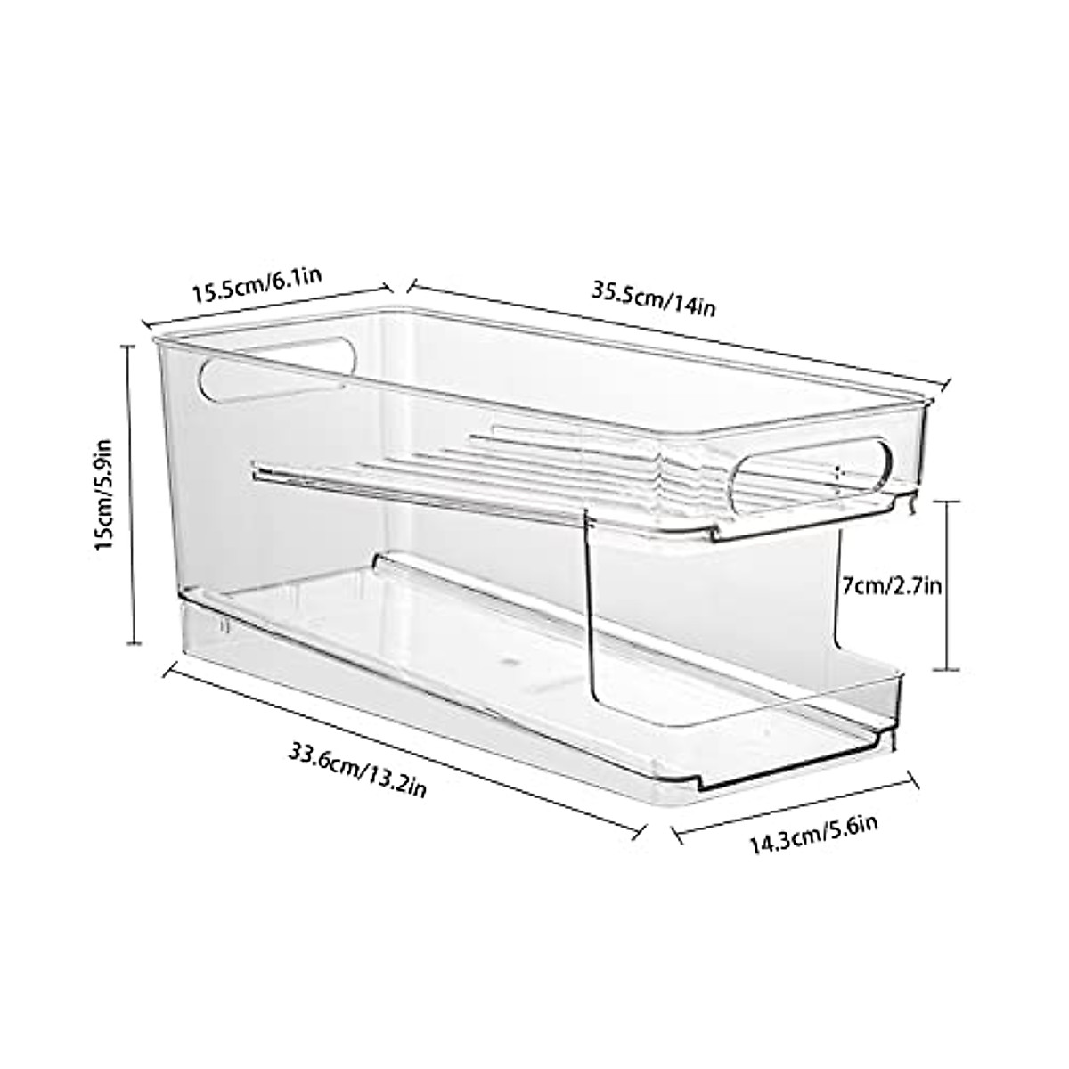Refrigerator Soda Can Storage Box Coca Cola Double Layer Automatic Rolling Drink Box, Refrigerator Can Organizer Suitable for Fridge Kitchen Pantry Countertop, Camping,RVs