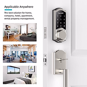 Smart Deadbolt Lock Front Door, hornbill Keyless Entry Door Lock with Keypad, Bluetooth Smart Locks Work with Alexa, Digital Code Lock for Airbnb and Vacation Rental Hosts