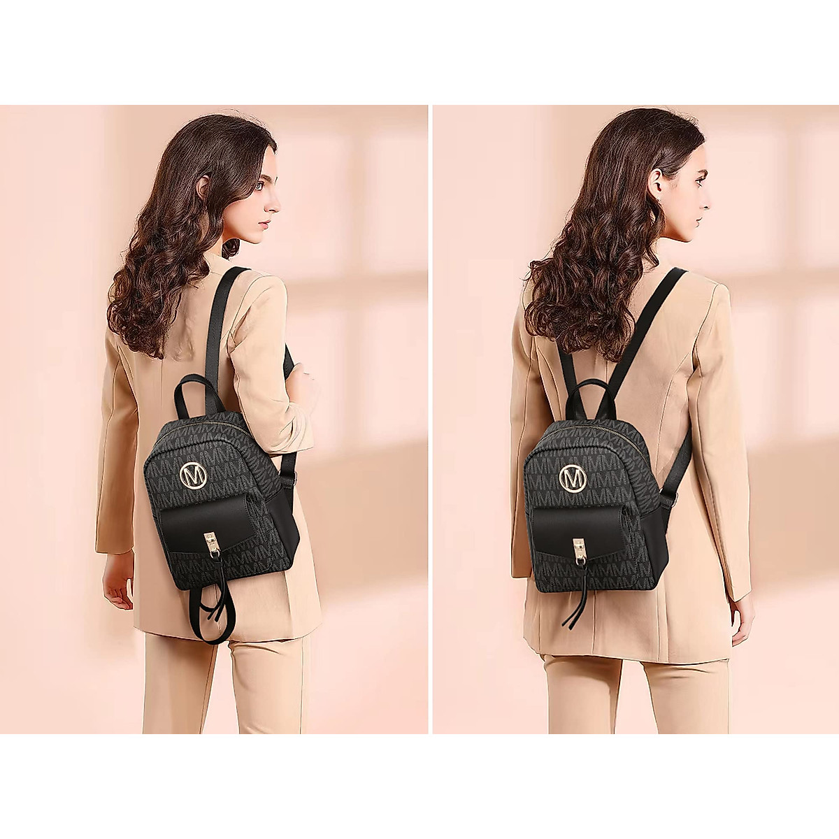 MKP Ladies Small Backpack Purse for Women Fashion Daypacks Purse Shoulder Bag with Charm Tassel