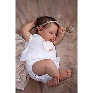 Angelbaby 20inch Reborn Realistic Baby Doll Girl Look Real Soft Asleep Newborn Baby Lifelike Handmade Bebe Doll Cute Doll Sets for Toddlers Toys