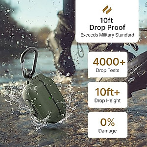 Catalyst Total Protection Case for AirPods Pro 2nd Generation Case - Waterproof, and Shockproof Rugged Full Body Case for AirPods Pro 1 and AirPods Pro 2, Secure Locking System Case with Carabiner