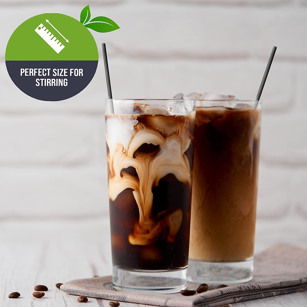 PAMI Disposable Coffee Sip Stirrers/Straws [Value Pack of 1000 Pcs] - 7” Black Plastic Cocktail Stirrers For Drinks- Beverage Stirrers For Hot & Cold Drinks- Swizzle Stirring Sticks For Coffee Bar