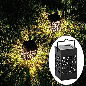 Twinkle Star 8 Pack Outdoor Solar Lanterns Hanging Solar Lights with Handle, Christmas Garden Tree Yard Patio Holiday Decorations