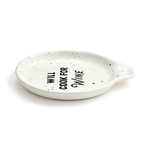 DEMDACO Blue Gingham Plaid 6 x 4.5 Stoneware Spoon Rest