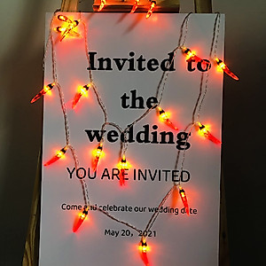 Sezrgiu 10M 80 LED Red Chili Pepper String Lights Fairy Night Lights Copper Garland Wreath Hanging Lamp Battery Powered for Home Wedding Party Garden Decoration (32.8FT/80LED, Red Chili)