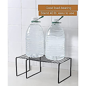 Expandable Stackable Kitchen Cabinet Storage and Counter Shelf Organizer，Shelf Risers,Kitchen Shelves, Cabinet Organization with Spice Rack，Space Saving in Kitchen, Pantry, Bathroom, Bedroom, Office