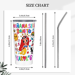 Kiserjens Stainless Steel Insulated Tumbler Vacuum Water Bottle Travel Cup Coffee Mug With Straw,Lid and Brush 20 oz