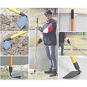 Ashman Garden Hoe (6 Pack)– Sturdy Hand Tiller – Heavy Duty Blade for Digging, Loosening Soil, and Weeding – Rubber Grip Handle for a Strong Hold – Rust Resistant Build.