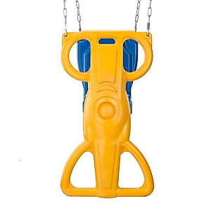 Swing-N-Slide Wind Rider Glider Swing, No Swing Hangers Yellow/Blue, 72" H x 14" W x 25" L