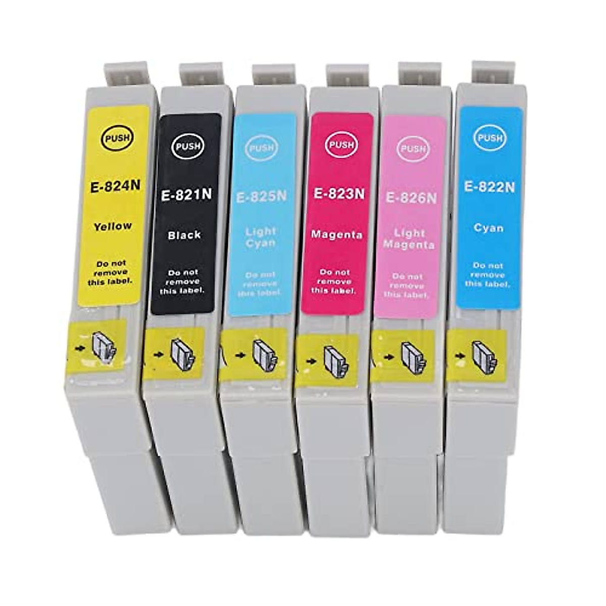 Hilitand Printing Ink Cartridge Ink Cartridge BK C M Y LC LM 6 Colors Printing Accessory Part for Photo Paper Document (T0821N/T0822N/T0823N/T0824N/T0825N/T0826N)