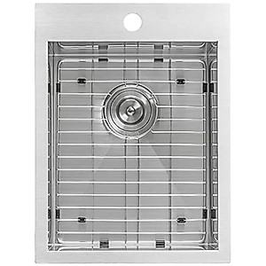 Ruvati 15 x 20 inch Drop-in Topmount Bar Prep Sink 16 Gauge Stainless Steel Single Bowl - RVH8110