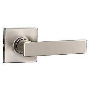 Amazon Basics Contemporary Stamford Door Lever, Passage, Satin Nickel