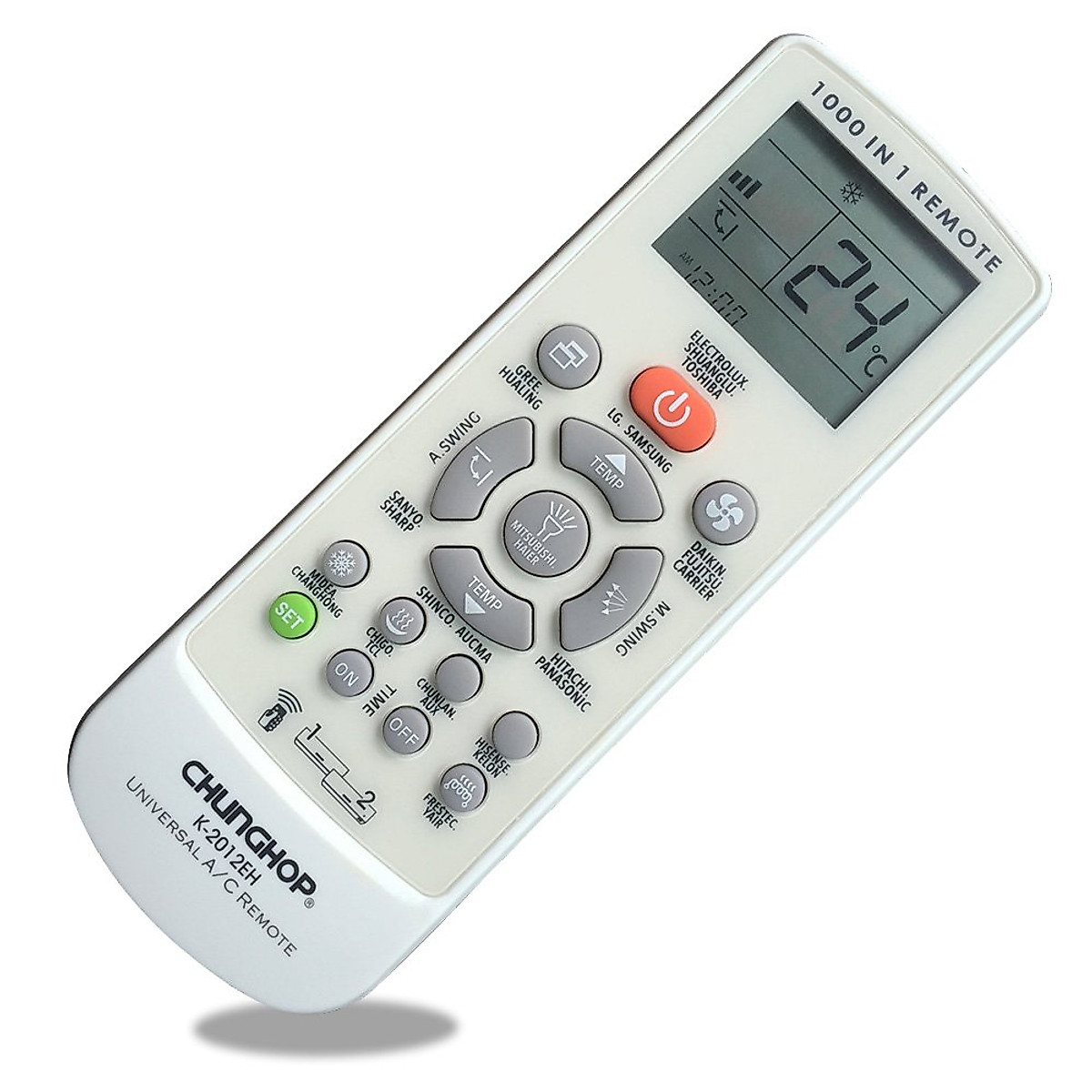 A/C Remote Replacement Universal Remote Control For Carrier, Trane, Toshiba, Sanyo, Mitsubishi, Fujitsu, Hitachi, Haier, LG, York, Midea, Fedders, Sharp, Samsung, Hyundai, Friedrich, Gree, Daikin,ect.