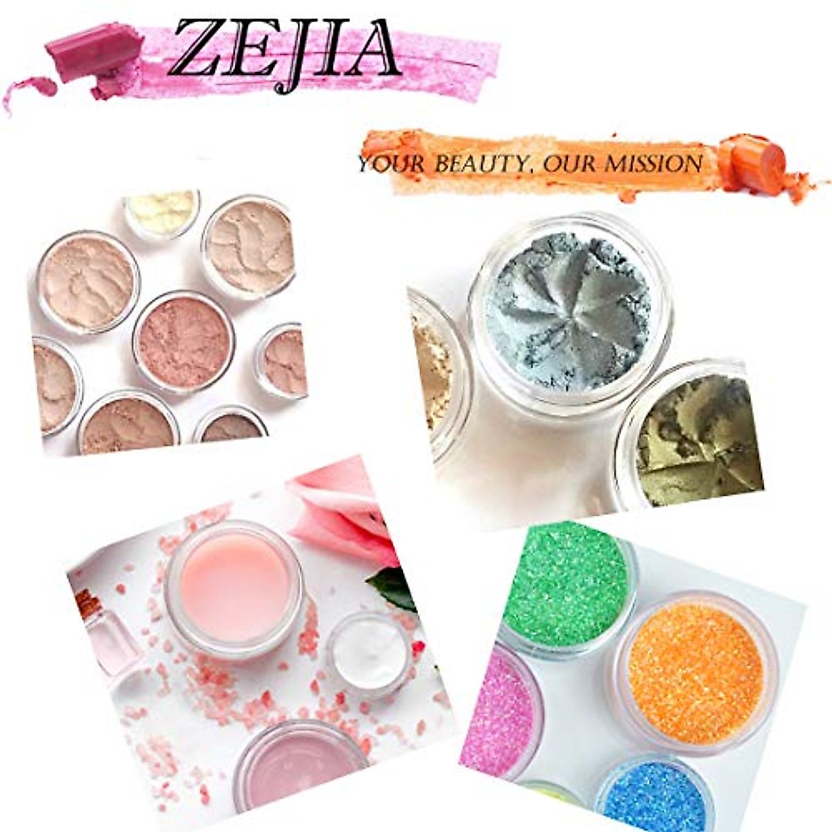 ZEJIA 10 Gram Sample Containers, 20 Count Cosmetic Containers with Lids, Refillable Empty Sample Jars, Small Plastic Containers with Lids (Black)