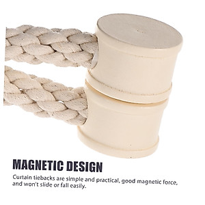 ULTECHNOVO 2 Pcs Curtain Magnetic Button Hebillas Magneticas para Cortinas Hebillas Magnéticas para Cortinas Decorative Curtain Tiebacks Weave Rope Curtain Tiebacks Curtain Tiebacks for Home