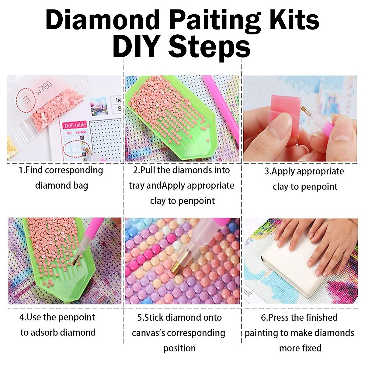 hkejoi Diamond Painting Kit, 2 Pack Tree Art Craft Kit for Adults & Kids, 12x16inch Full Drill Gem Arts Kit with Accessories & Tools, DIY Wall Decor Gift