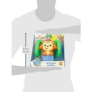Bright Starts Roll & Glow Monkey Crawling Baby Toy with Lights and Sounds for 6 Months and up