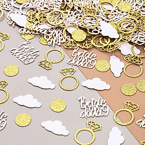 Bride On Cloud 9 Bachelorette Decorations Bridal Shower Confetti for Tables Bride on Cloud 9 Silver Bridal Confetti 200 Count for Bachelorette Wedding Shower Birthday